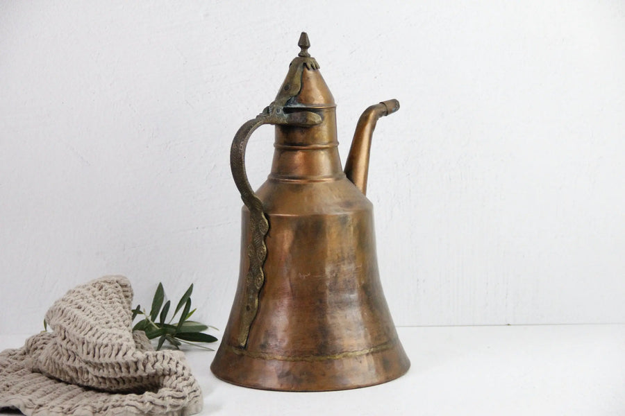 Antique copper Ewer - Rustic Middle Eastern Copper Pot – Debra Hall ...