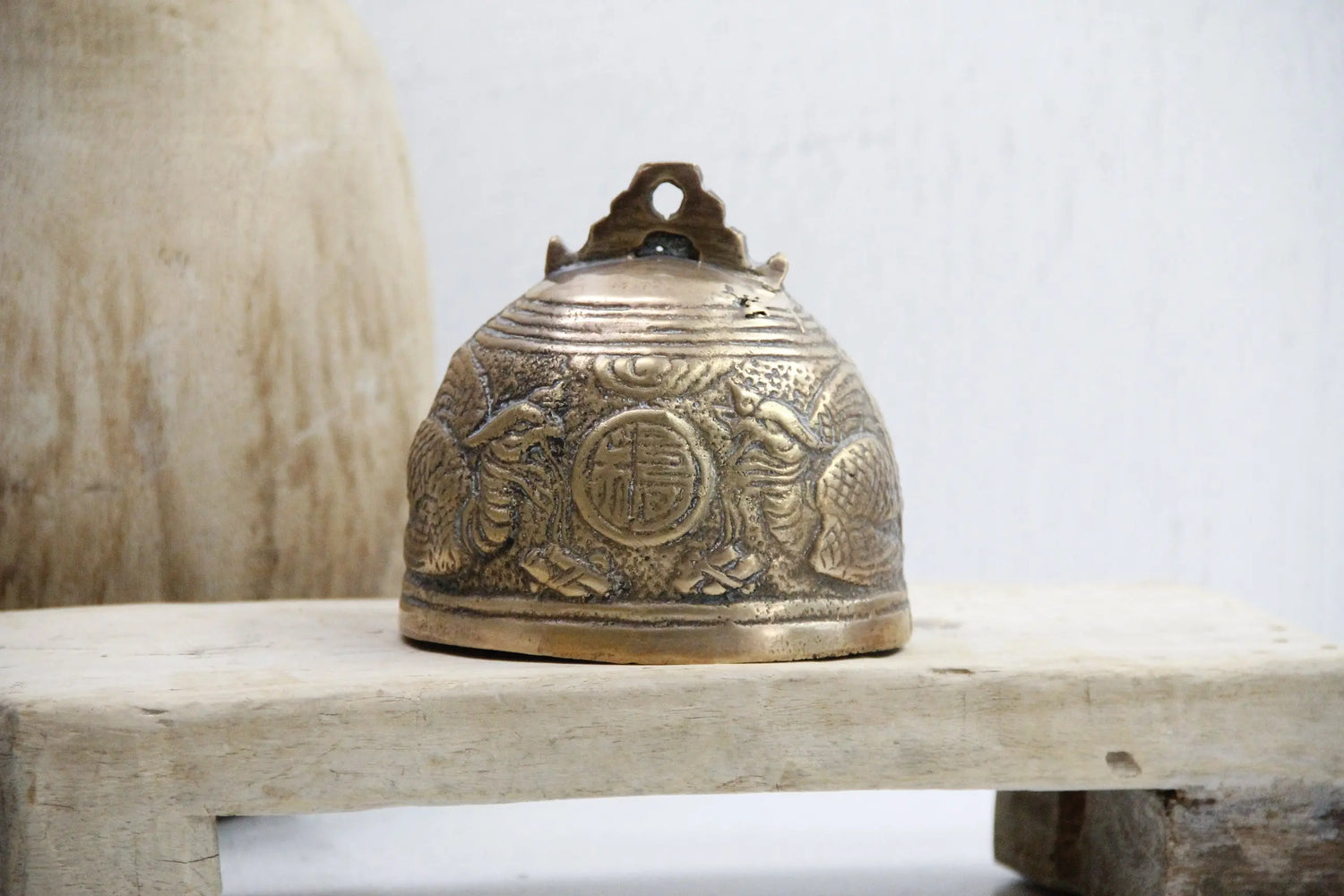 Chinese Bronze Bell-Qing Brass Temple Bell Phoenix Bird | Debra Hall ...