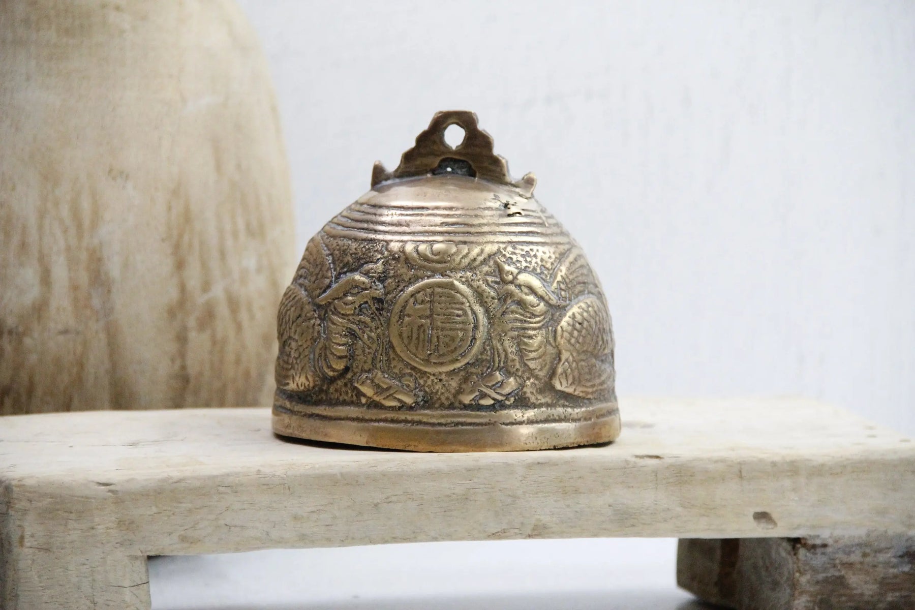 Chinese Bronze Bell-Qing Brass Temple Bell Phoenix Bird | Debra Hall ...
