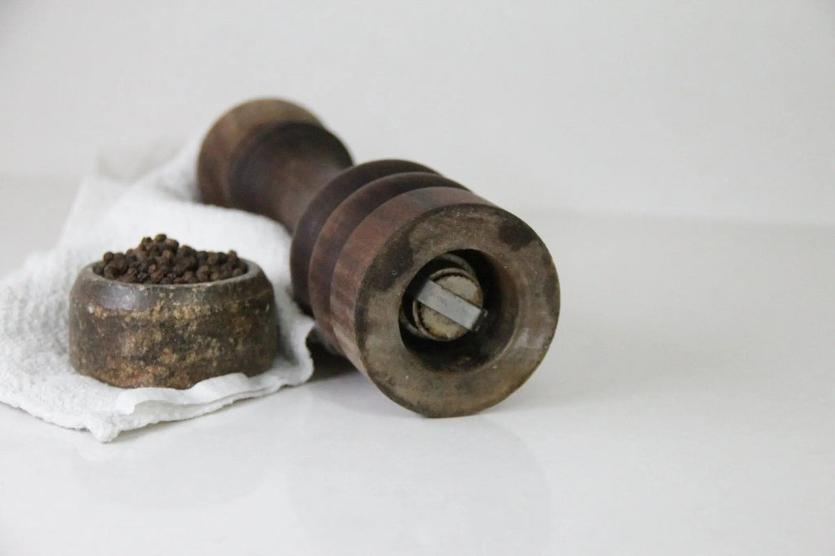 French Pepper Mill | Vintage Hand Crafted Wooden Pepper Grinder | Debra ...