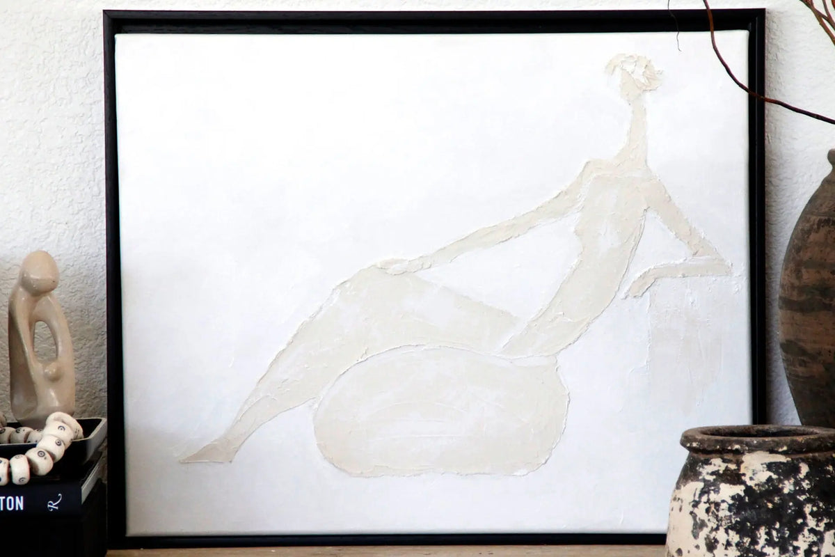 Original Wall Art | Mixed Media Canvas Whites - Mila | Debra Hall Lifestyle